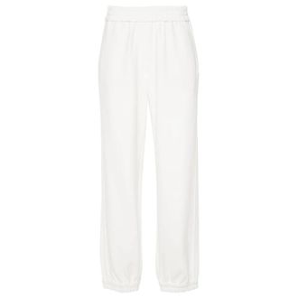 Brunello Cucinelli Wei&szlig;e Jersey-Trainingshose mit elastischem Bund - - Trousers - Damen - Wei&szlig; - L