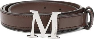 Max Mara Femme, Accessoires, Brun, Taille: S Ceinture Monogramme en Cuir Naturel