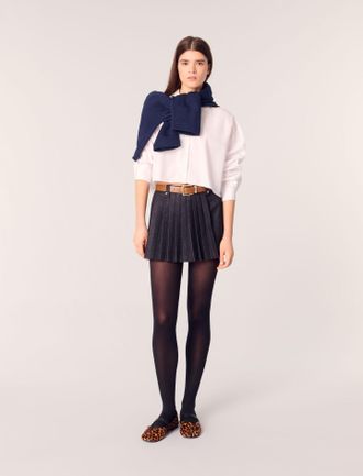 Maje Shorts Aus Plissiertem Denim - Schwarz - Gr&ouml;&szlig;e 38 - Maje