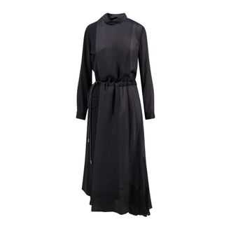 sacai Robe avec empi&egrave;cements en satin - Femme - Robes - Noir - Taille: 40 FR