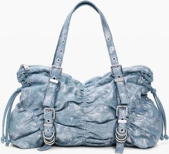 Desigual Sac en jean fronc&eacute; - Bleu