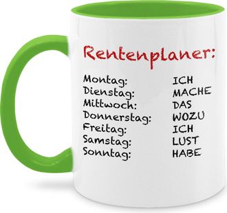 Shirtracer Tasse Tassen 325ml - Rentner - Rentenplaner Ich mache das wozu ich lust habe - 325 ml - Hellgrün - renteneintritt geschenk rentnertasse rente rentenpl