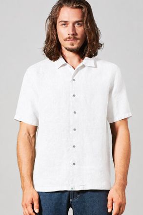 Hempage Herren vegan Kurzarmhemd Casual Wei&Atilde;Y
