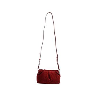 Christian Louboutin Wildleder Raffierte Schultertasche - - Bags - Damen - Rot - ONE SIZE