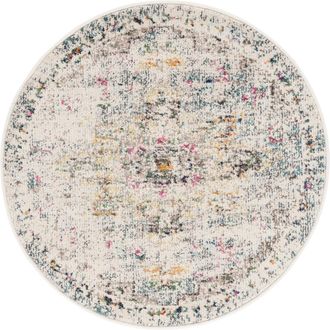 Safavieh Distressed Teppich f&uuml;r Wohnzimmer, Esszimmer, Schlafzimmer - Madison Collection, Kurzer Flor, Grau und Gold, 122 X 122 cm