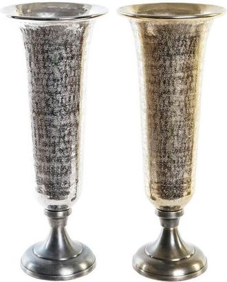 DKD Home Decor DKD Home Decor Vase Aluminium Moderne Doré Argenté Lot 2