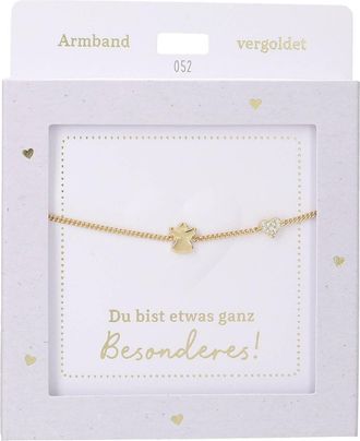 Depesche 13896.52 Armband in Gold, mit Anh&auml;nger und Glitzerstein, variabel in der L&auml;nge, als Geschenk f&uuml;r Freunde und Familie