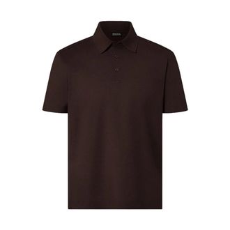 Ermenegildo Zegna Kurzarm-Polohemd - - Tops - Herren - Braun - XL