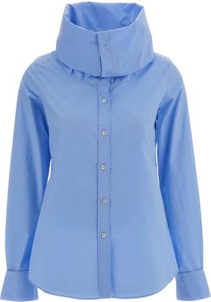 7 For All Mankind Chemise Popeline Manches Longues - Femme - Blouses et Chemises - Bleu - Taille: 38 FR