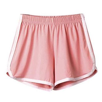 Generic Shorts de sport pour femmes UK - Shorts pour femmes UK &agrave; taille &eacute;lastique - Shorts grande taille - Shorts estivaux d&eacute;contract&eacute;s en lin - Coordonn&eacute;es p