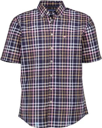 Fynch-Hatton Fynch-Hatton Herren Kurzarmhemd blau Baumwolle