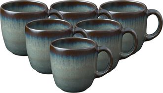 like. by Villeroy & Boch Villeroy & Boch like. by Lave Gris Kaffeetassen 6er Set, 190 ml, Kaffeeobertasse mit einzigartiger Glasur, Skandinavisches Design, Steingut, Grau