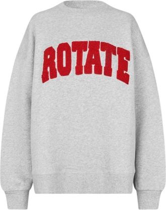 Rotate Rotate Birger Christensen - SweaT-shirt &eacute;pais &agrave; col rond - Femme - Sweatshirts et sweats &agrave; capuche - Gris - Taille: 38 FR