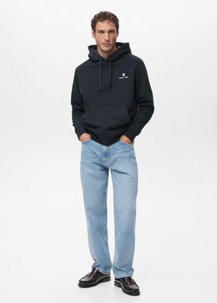 Mango Kapuzenpullover mit Grafikmuster marineblau - Herren - XL - MANGO MAN