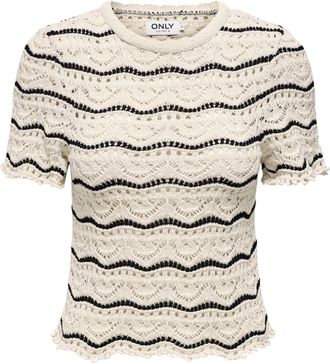 Only Onlannasofia Life Ss Stripe O-Neck KNT