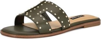 Nine West Sandales plates Giny pour femme, Vert 310, 40.5 EU