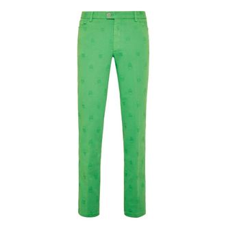 Philipp Plein Homme, Pantalons, Vert, Taille: 4XL Chinos Pantalons Skull