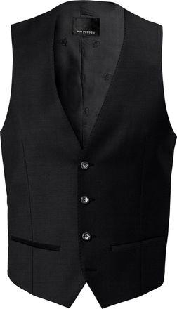 Roy Robson Herren Weste schwarz Slim Fit