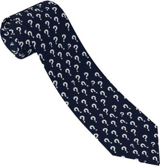 Generic Cravate Pour Hommes Impression Point DInterrogation Blanc Fine Cravates &Eacute;l&eacute;gant Cravate DAffaires Pour &Eacute;v&eacute;nements Accessoires Travail