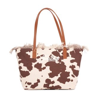MC2 Saint Barth Femme, Sacs, Multicolore, Taille: ONE Size City Bag Mid Fringe Canvas Cow West
