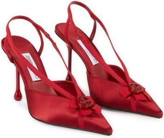 Jimmy Choo London Sling-back Faya 95 d&eacute;tail noeud