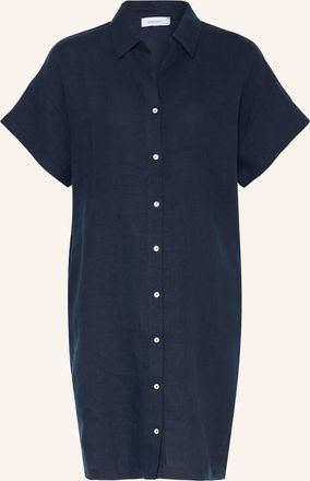 Darling Harbour Darling Harbour Hemdblusenkleid Im Materialmix Mit Leinen blau