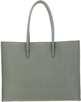 Coccinelle Myrtha Maxi Log Handbag Grained Leather Greenery/Rosette