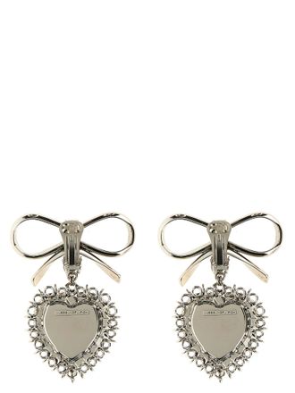 Alessandra Rich Womens Silver Glass Earrings