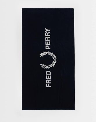 Fred Perry Laurel Wreath - Handtuch in Marineblau mit Logo in Wei&szlig;-Navy