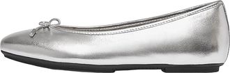 FitFlop Damen Delicato Ballerinas mit Schleife aus weichem Metallic-Leder Schuh, Silber, 42 EU