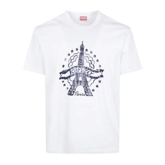 Kenzo T-shirt ajust&eacute; avec motif Tour Eiffel - Homme - Tops - Blanc - Taille: XL