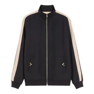 Valentino Nylon Sweatshirt With VGold - - Sweatshirts & Hoodies - Herren - Schwarzk - L