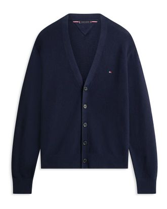 Tommy Hilfiger Strickjacke aus Baumwolle mit Logo-Stickerei in