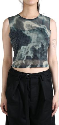 Alexander Wang sheer crop top - Schwarz