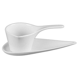 Holst Porzellan SA 235 SET 2 Porzellan Sauciere 0,40 L Paris auf Untere TD, weiß, 26 x 11.7 x 10 cm