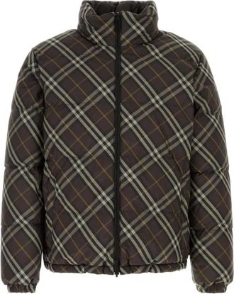 Burberry Homme, Vestes, Vert, Taille: L Checked Puffer Jacket