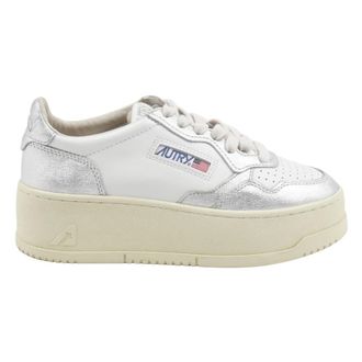 Autry Femme, Chaussures, Blanc, Taille: 35 EU Medalist Platform Baskets