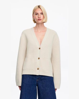 Arket Strickjacke Aus Baumwolle -Beige