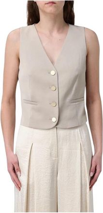 A|X Armani Exchange Weste mit schmaler Knopfleiste aus Krepp - - Jackets - Damen - Beige - XS