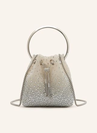 Jimmy Choo London Handtasche Bon Bon Mit Schmucksteinen silber