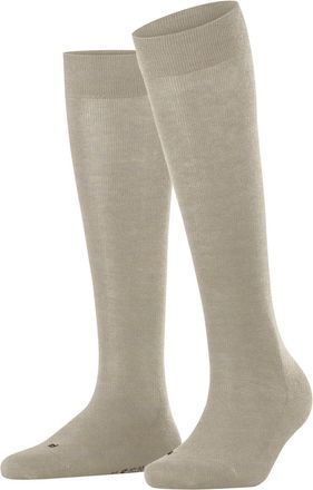 Falke Damen Kniestrümpfe Sensitive London W Kh Baumwolle mit Komfortbund 1 Paar, Beige Linen Melange 4541, 35-38