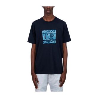 C.P. Company C.p. Company, Homme, Tops, Bleu, Taille: M Logo-detail Short-sleeve T-shirt