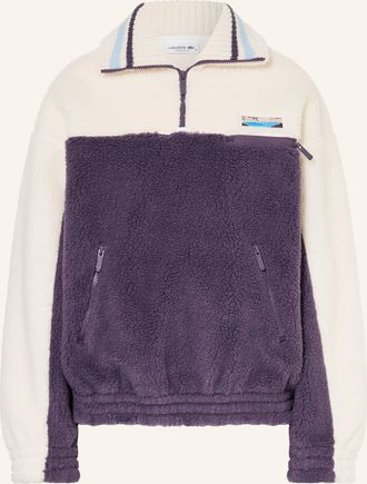 Lacoste Schlupfjacke Aus Teddyfell lila