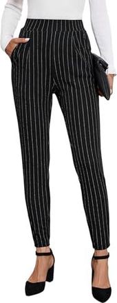 SOLY HUX Pantalon de costume &eacute;l&eacute;gant pour femme - Pantalon long pour le bureau - Pantalon de loisirs - Ray&eacute; - Pantalon d&eacute;contract&eacute; - Pantalon crayon - Streetwa