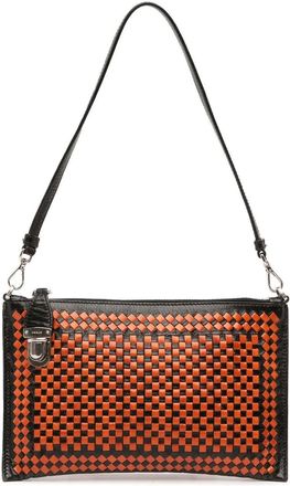 Prada Hobo Bags - Woven Goatskin Madras Shoulder Bag - Gr. unisize - in Orange - für Damen