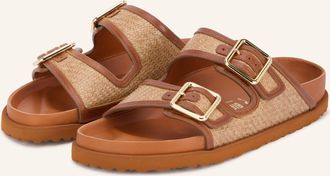 Birkenstock 1774 Birkenstock Pantoletten Arizona Framed Raffia braun