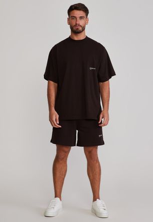 Siksilk Herren Braun T-Shirt und Shorts Set XXL