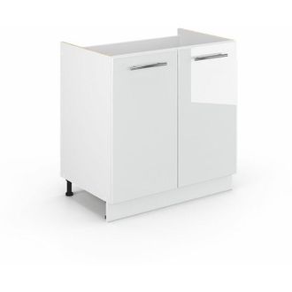 Vicco Küchenschränke Fame-Line, Weiß Hochglanz, 80 cm ohne Arbeitsplatte, Vicco