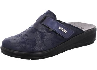 Rohde Damen Pantoffel Klett Hausschuh Gemustert Stretch Catania 6165, Gr&ouml;&szlig;e:41 EU, Farbe:Blau