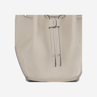 Tod's Womens Small Leather Bucket Bag White Calfskin Shoulder
